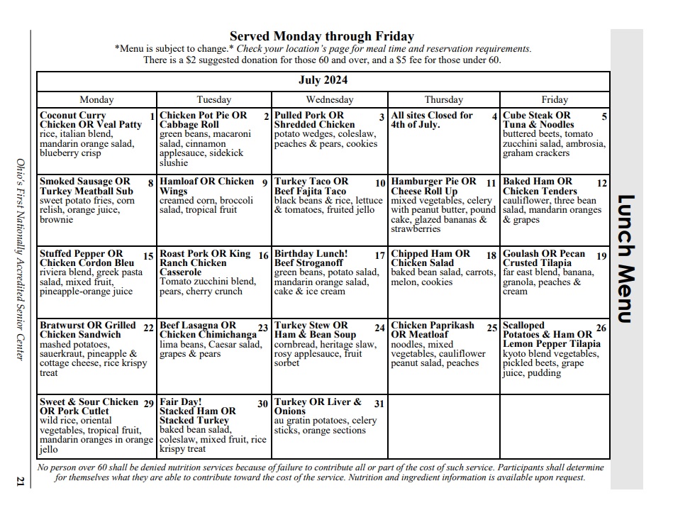 Meals – Wood County Committee on Aging